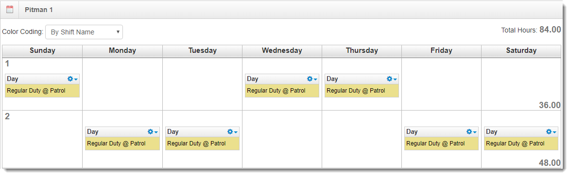 Pitman Schedule Template